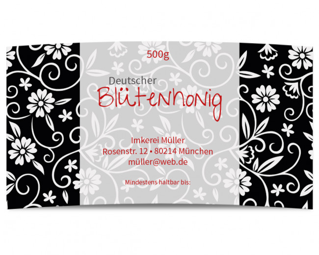 Kleine Etiketten "Black & White"